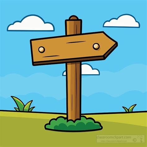 Signs Clipart Directional Signpost With Blank Wooden Plank