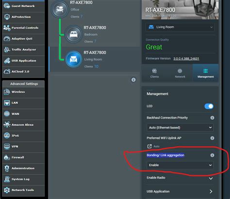Bonding Link Aggregation On Asus Axe7800 Ai Mesh Node R Homenetworking