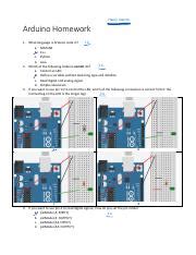 Arduino HW 10 Answers Pdf Henry Alarcon Arduino Homework 1b 1 What Language Is Arduino Code