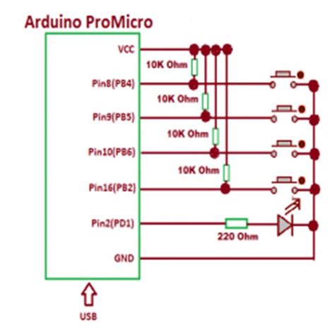 atmega32u4 keyboard schematic