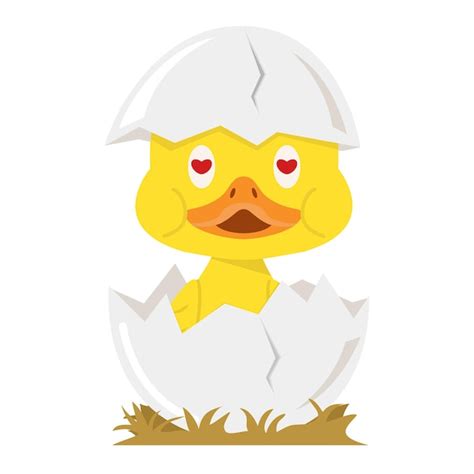Premium Vector Cute Duck In Egg With Love