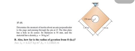 Solved 17 15 Determine The Moment Of Inertia About An Axis