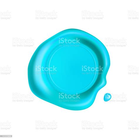 시안 왁스 씰 흰색 배경에 격리 된 왁스 씰 스탬프 사실적인 보장 된 파란색 스탬프 사실적인 3d 벡터 일러스트레이션 3차원 형태에 대한 스톡 벡터 아트 및 기타 이미지