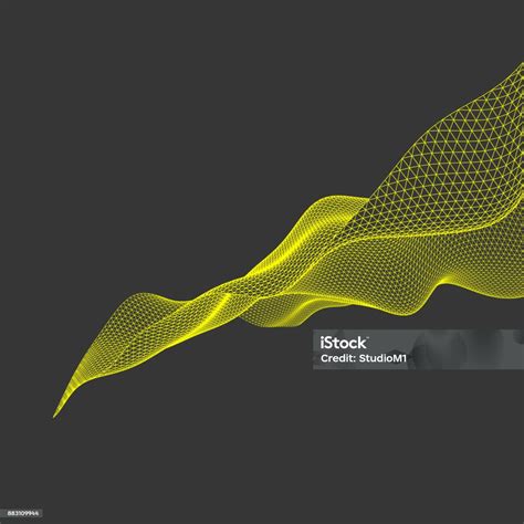 물결 모양의 그리드 배경입니다 추상적인 벡터 일러스트입니다 연결 구조입니다 미래 기술 스타일입니다 3 차원 관점 그리드입니다 3차원 형태에 대한 스톡 벡터 아트 및 기타