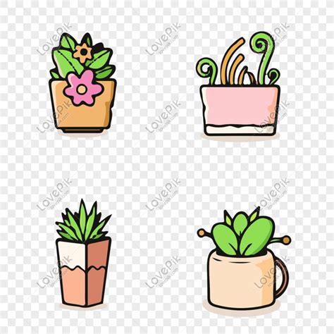 그린 포도 나무 포도 나무 화분 만화 플랫 스타일 벡터 무료 일러스트 레이션 Png 일러스트 무료 다운로드 Lovepik