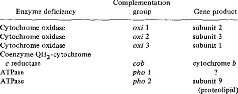 Complementation Groups And Gene Products Of The Yeast Genome Download Table