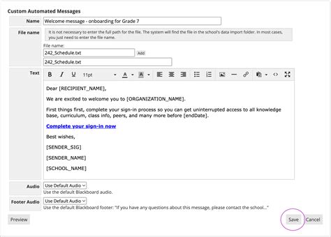 Custom Automated Messages