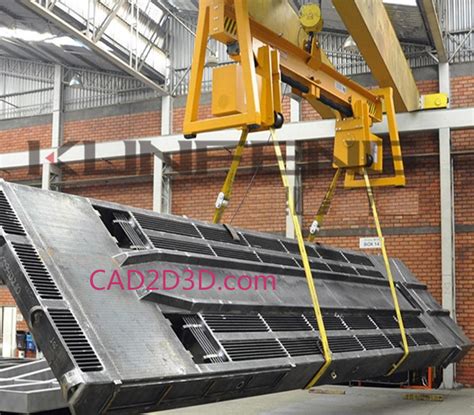 柔性环形绳索 链条 180 360翻转机实现大型重载工件的翻转 CAD2D3D