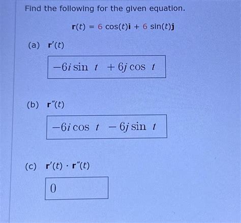 Solved Find The Following For The Given Equation Chegg Com