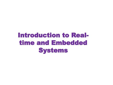 A Comprehensive Slide On Embedded System Pptx