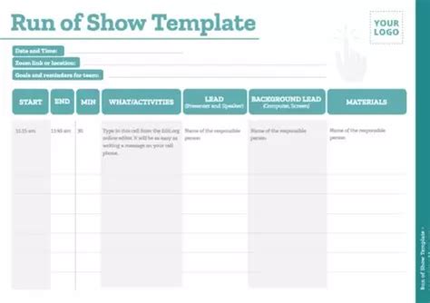 Create A Run Of Show Template For Events