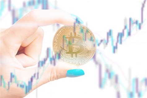 Multiexposure Of Hand With Bitcoin And Diagram Stock Photo Image Of Growth Concept