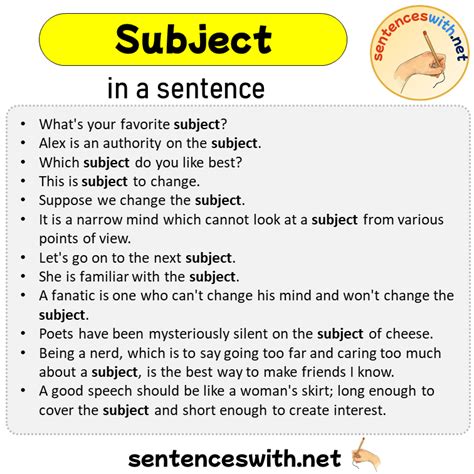 Subject In A Sentence Sentences Of Subject In English Sentenceswith Net