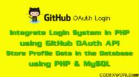 Login With Github Oauth Api Using Php Codexworld