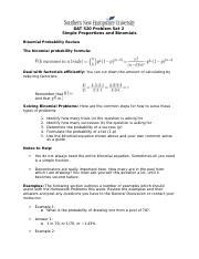DAT Problem Set Docx DAT Problem Set Simple Proportions And Binomials Binomial