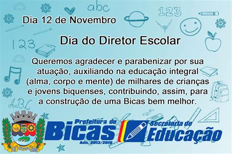 Secretaria Municipal De Educação De Bicas Dia Do Diretor Escolar