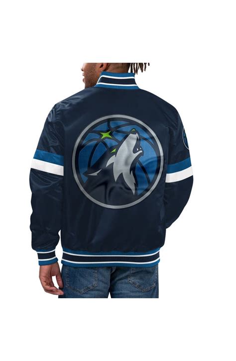 Starter Mens Starter Navy Minnesota Timberwolves Home Game Satin Full