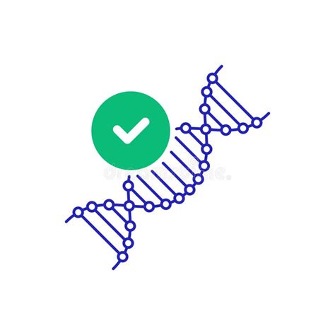 Approved Genetic Test With Dna Helix Icon Stock Illustration