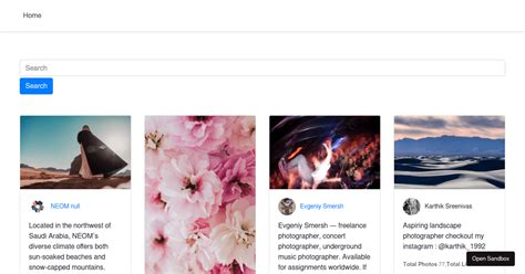 React With Unsplash Api Codesandbox