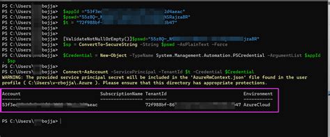 How Do I Connect To Azure Through Powershell Modules Using The Service Principal Of A