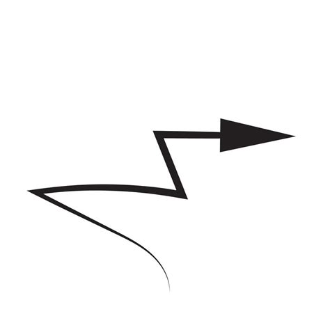 Arrow Symbol Set Of Doodle Or Sketch Outline Of Circle Curve Swipe Up Black Line Flat Arrow