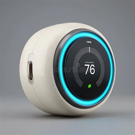 Modern Smart Thermostat With Digital Display For Energy Efficiency And Home Automation Stock