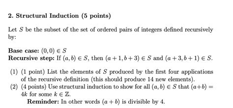 Solved 2 Structural Induction 5 Points Let S Be The Chegg