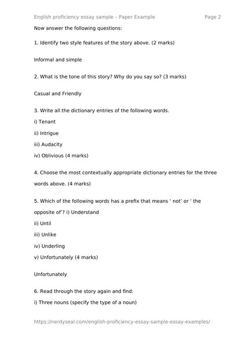 English Proficiency Essay Sample 310 Words Nerdyseal