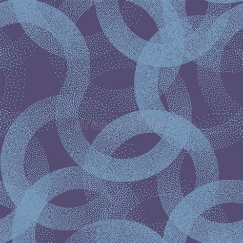 Stippled Circles Texture Seamless Pattern Retro Blue Abstract Background Stock Illustration