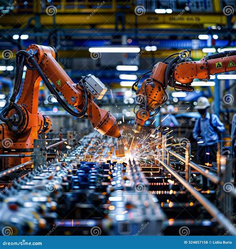 Robotic Arm Assembly Line Generative Ai Stock Illustration Illustration Of Robotic Robotics