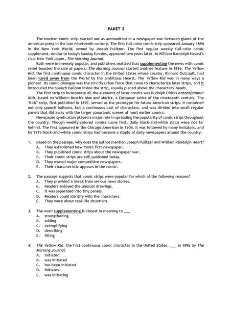 English Tryout 2 Arts 2024 Pdf Comic Strips Comics