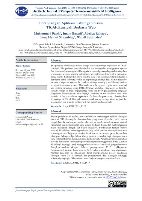 Pdf Perancangan Aplikasi Tabungan Siswa Tk Al Hurriyah Berbasis Web