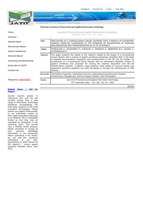Pdf Application Of A Convolutional Neural Network With A Module Of Elementary Graphic