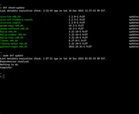 Why Does Dnf Update Do Nothing Even Though Dnf Check Update Shows Packages R Fedora