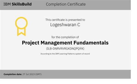 logeshwaran c on linkedin project management fundamentals completion certificate