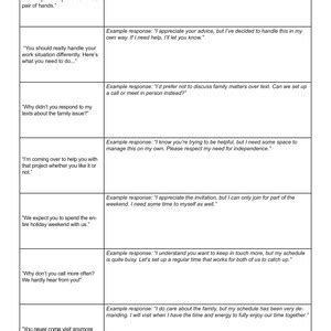 Setting Boundaries With Family Exercise Worksheet Fillable Printable PDF Counselors