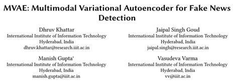 多模态虚假新闻检测（mvae Multimodal Variational Autoencoder For Fake News
