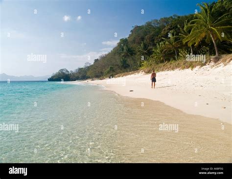 Solo Beach Bum Bather With A Beach To Himself Bacuit Archiplelago