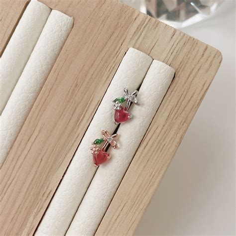 쑤블링 써지컬스틸 과일 딸기 체리 레드 피어싱