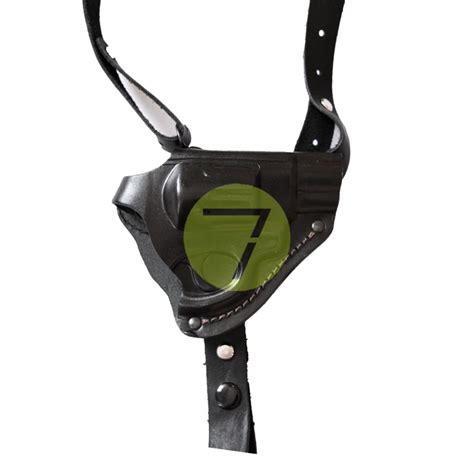 Кобура оперативная поясная для револьвера 2 5 2в1 кожаная черная