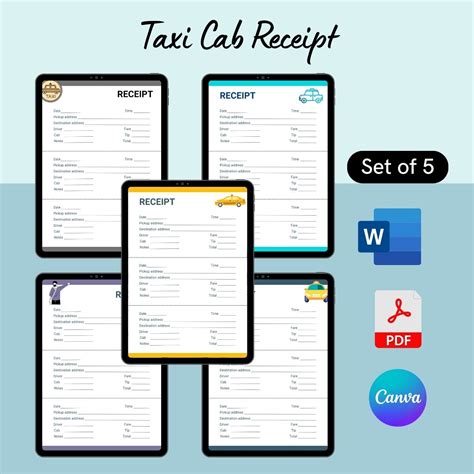 Taxi Cab Receipt Template Printable In Pdf Excel Word