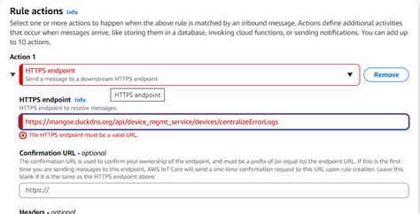Unable To Create Iot Rule With Endpoint Containing Or Aws Repost