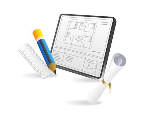 Premium Vector Flat Isometric 3d Illustration Of The Concept Of Making A House Plan In The