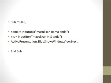 Vba Power Point Tipe Data Ppt