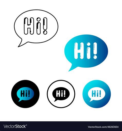 Abstract Hi Message Icon Royalty Free Vector Image