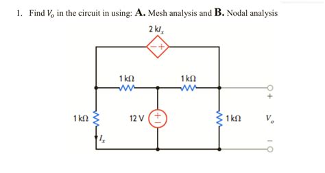 Solved Find Vo In The Circuit In Using A Mesh Analysis Chegg