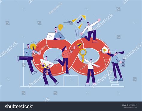 Devops Concept Software Engineering Culture Practice Stock Vector