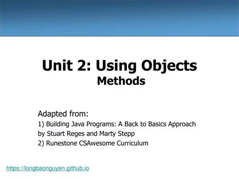 ppt unit 2 using objects methods powerpoint presentation free