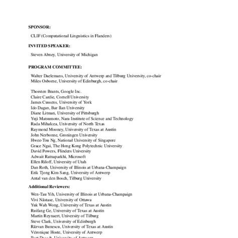 Proceedings Of The Seventh Conference On Natural Language Learning At