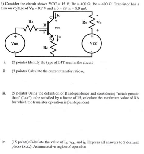 Solved Consider The Circuit Shown VCC Chegg
